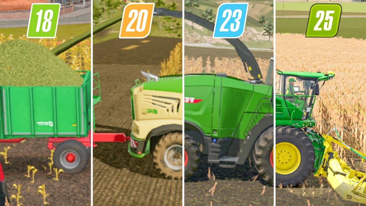 Fs18 vs Fs20 vs Fs23 vs Fs25 | Chaff Harvesting Comparison | Timelapse ...