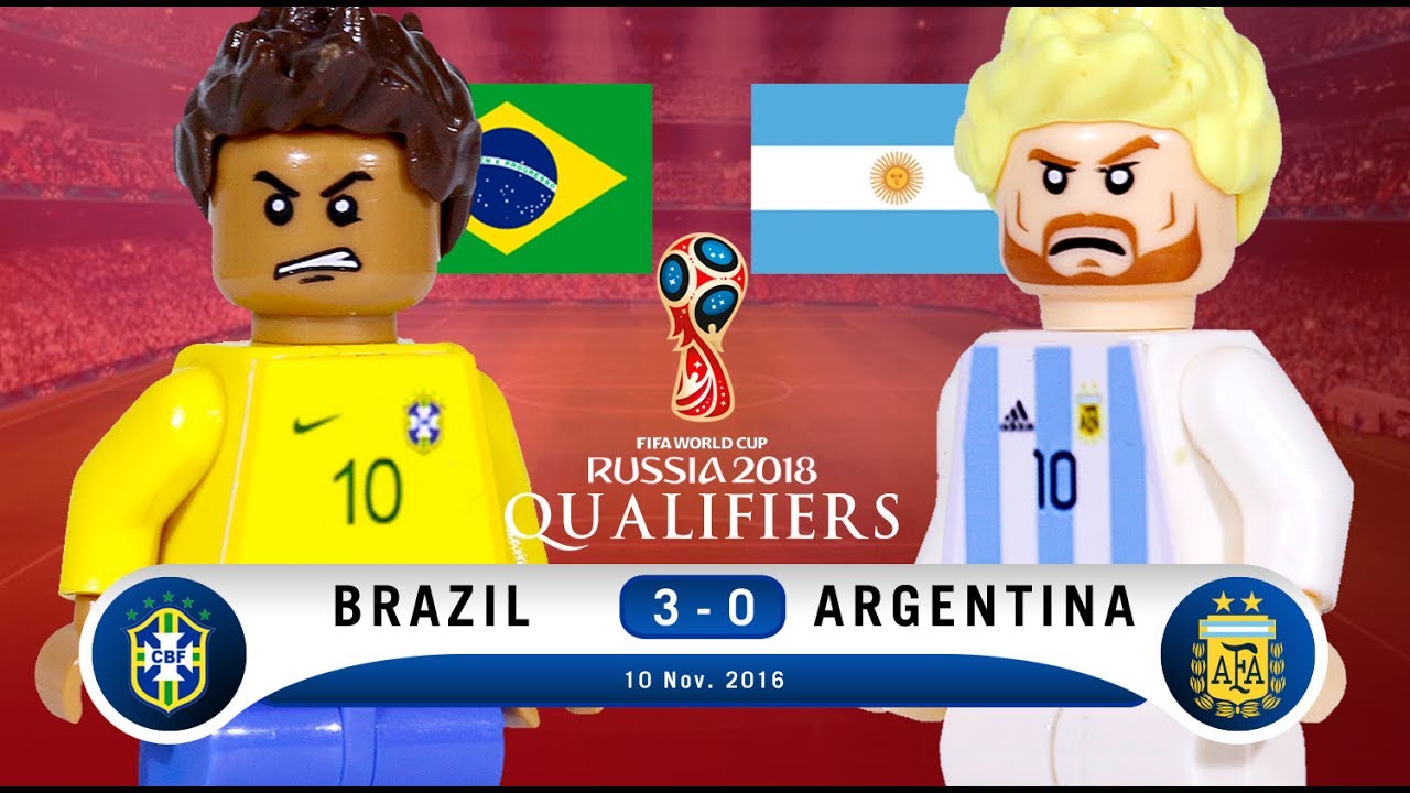 LEGO BRAZIL 3 - 0 ARGENTINA Russia 2018 Qualifiers - YouTube