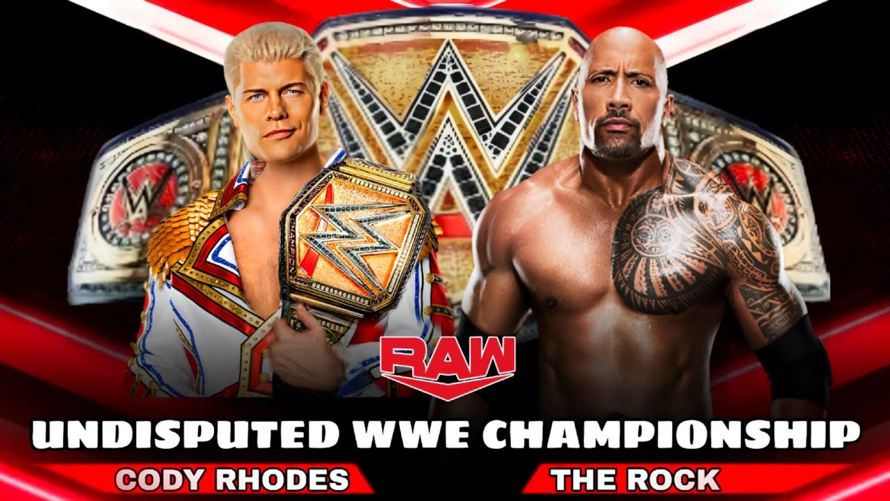 Cody Rhodes vs The Rock Undisputed WWE Championship Full Match WWE Raw ...