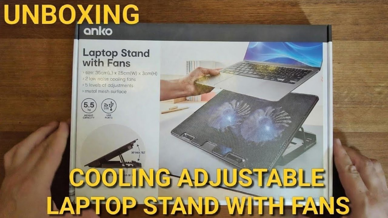 Unboxing Anko Laptop Stand with Fans - YouTube