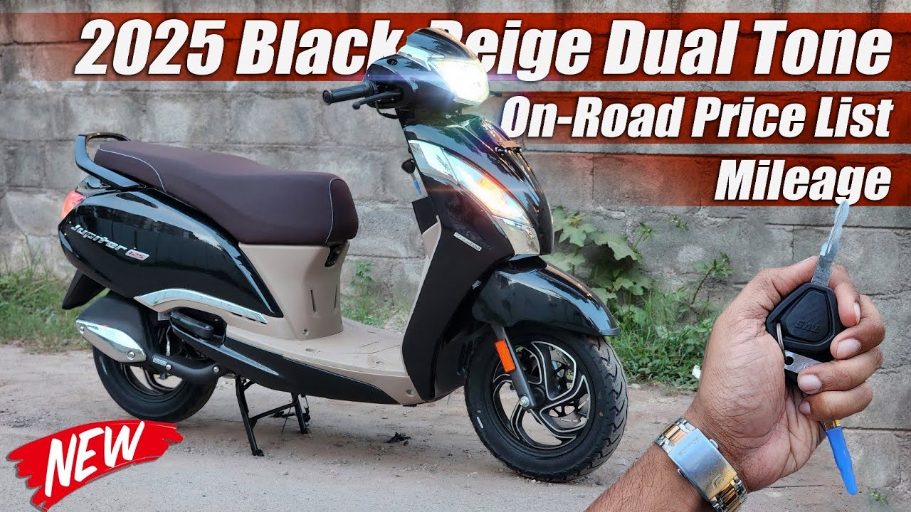 2025 TVS Jupiter 125 New Black Colour | On Road Price List | Mileage ...