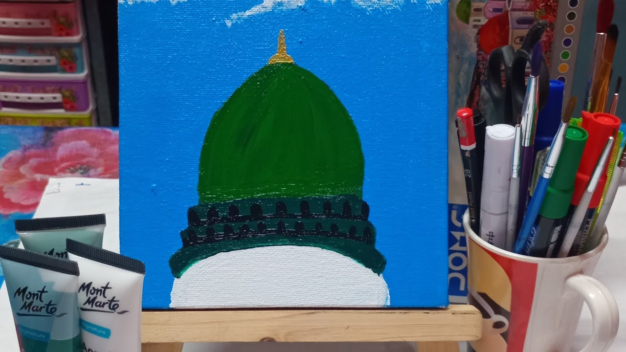 Masjid a nabawi painting 🖼 #madina #rowja sharif art #islamic painting ...