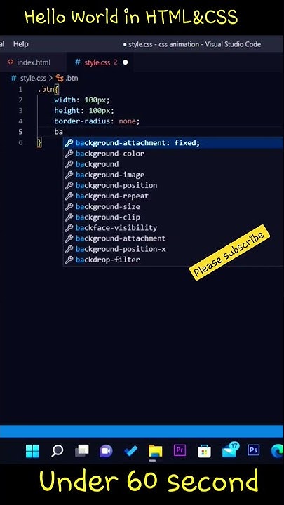 Hello World button in html and CSS - YouTube