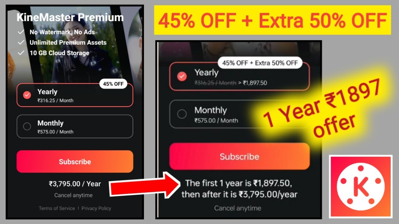 KineMaster Premium Yearly low price || Offer KineMaster subscription || Kinemaster Premium ...