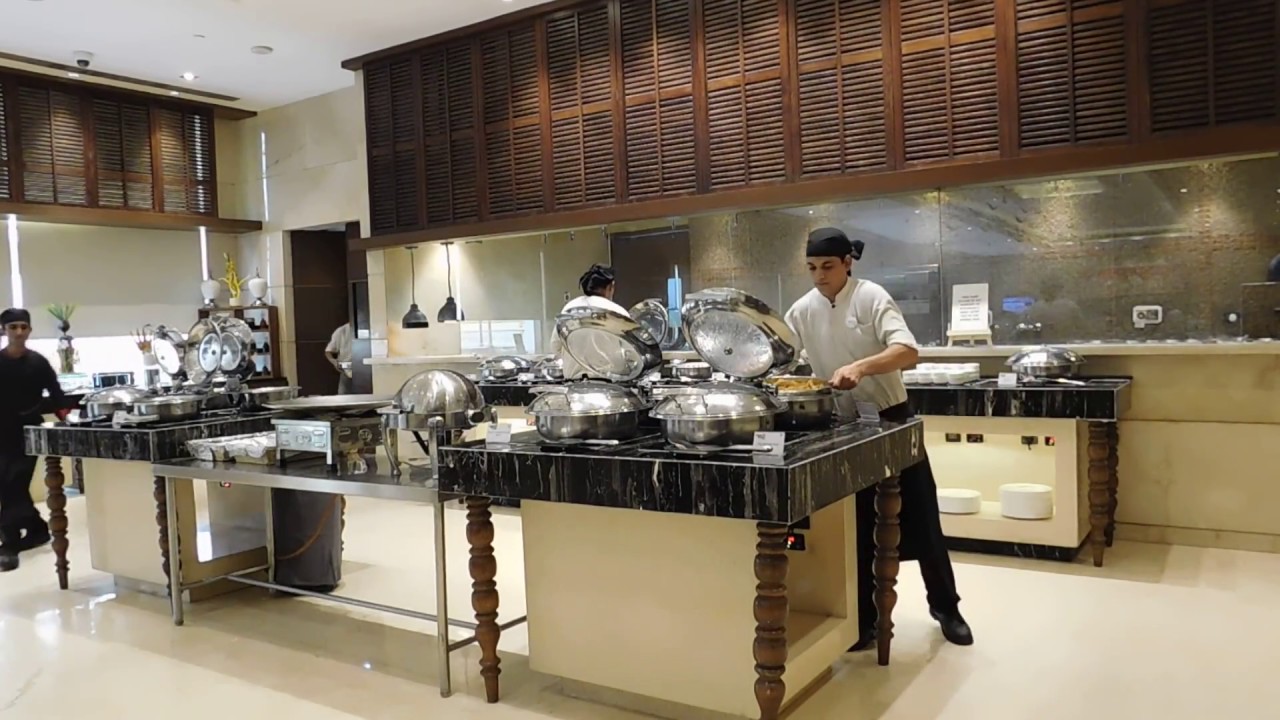 Lunch Buffet Setup at Cafe Pride - Pride Plaza Hotel - YouTube