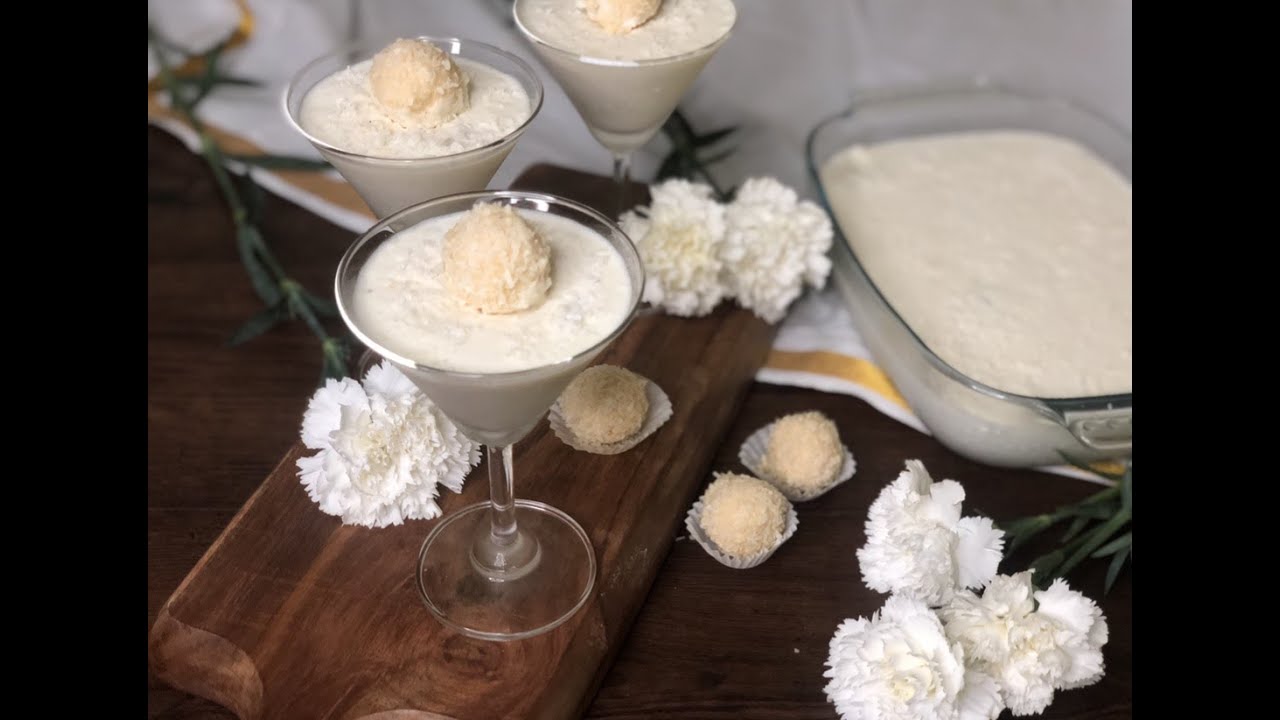 Raffaello Pudding || Easy Dessert Recipe || Creamy Raffello Pudding ...