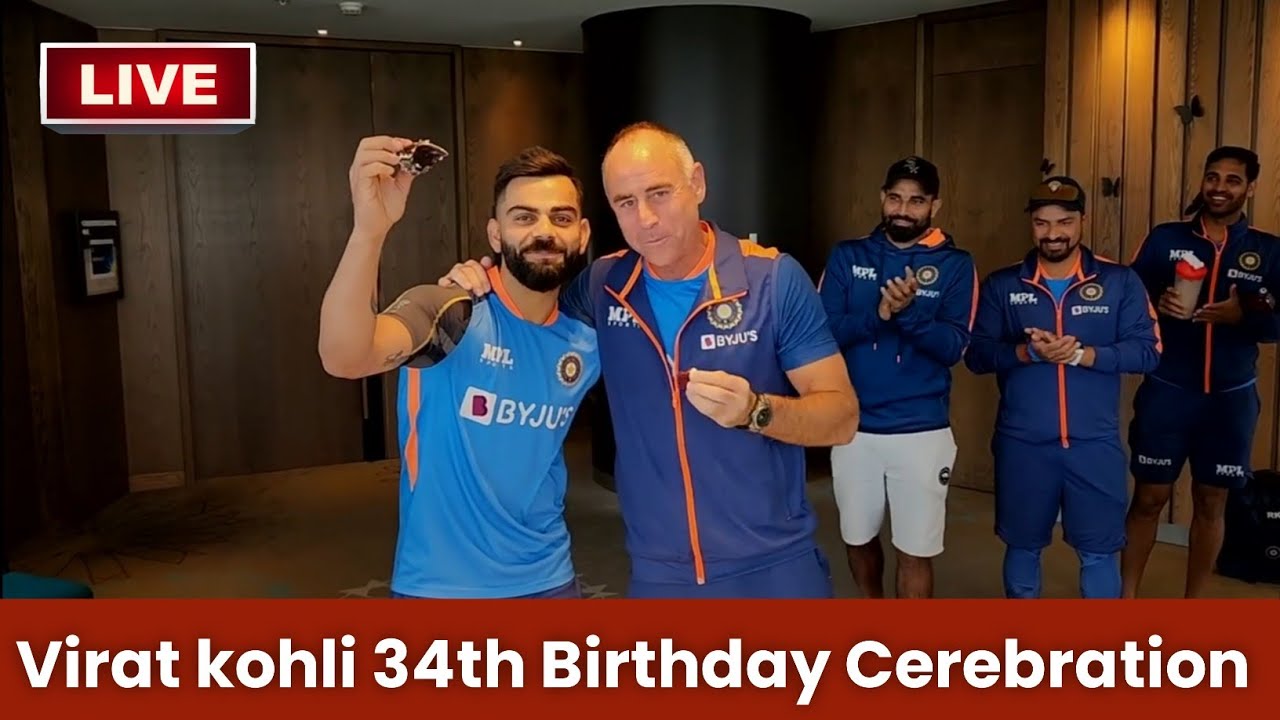 Virat Kohli birthday celebration in Dressing Room | Virat Kohli Cake ...