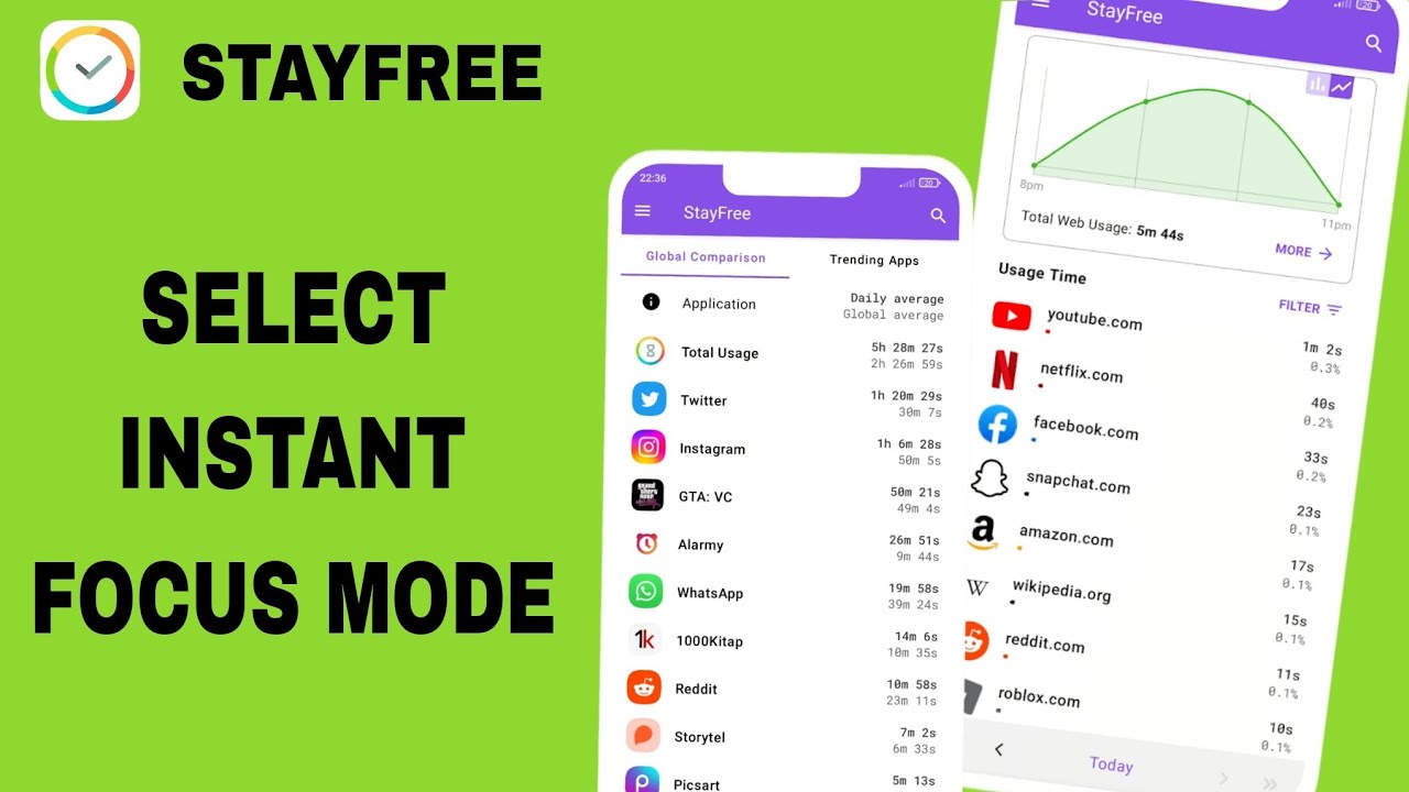 How To Select Instant Focus Mode On Stayfree App - YouTube