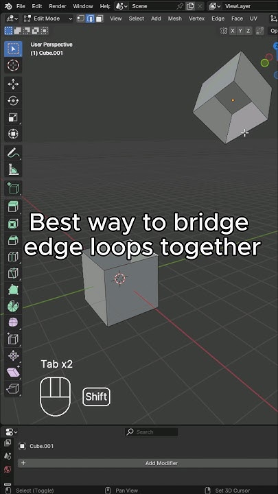Best way to bridge edge loops in Blender #blendertutorial #blender3d #blendertips #blendershorts ...