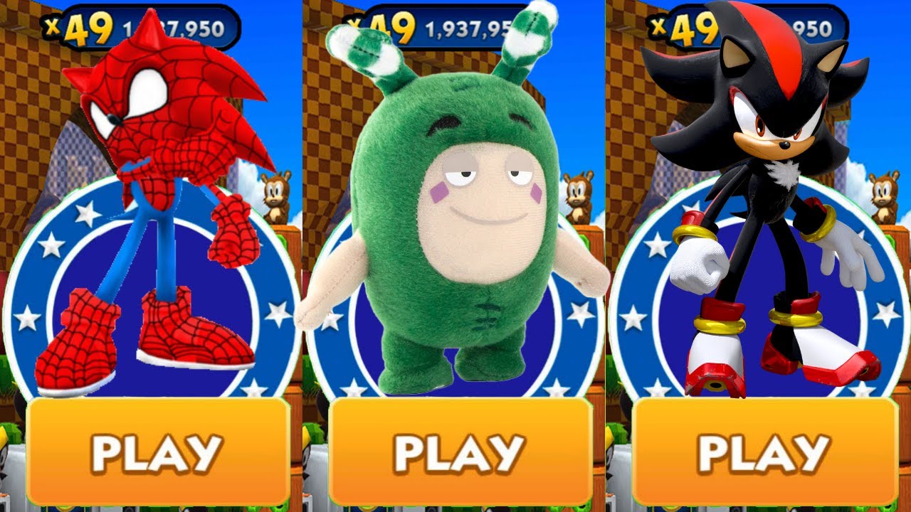 Sonic Dash - Shadow vs Oddbods Turbo Run vs Spiderhog Sonic Run - All ...