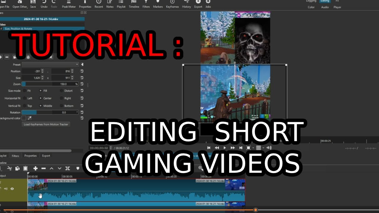 How to Edit Gaming Clips into Youtube Shorts / Tiktoks with Shotcut ...