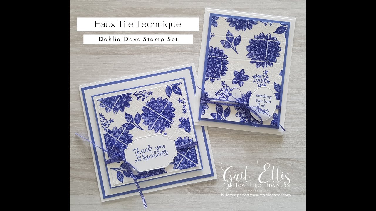 Week 5 - Online Card Class with Gail - Faux Tile Technique - YouTube