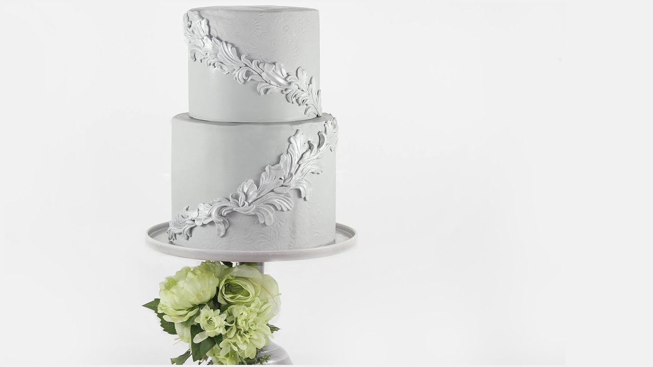 How to Add Texture to Fondant | Grey Wedding Cake - YouTube