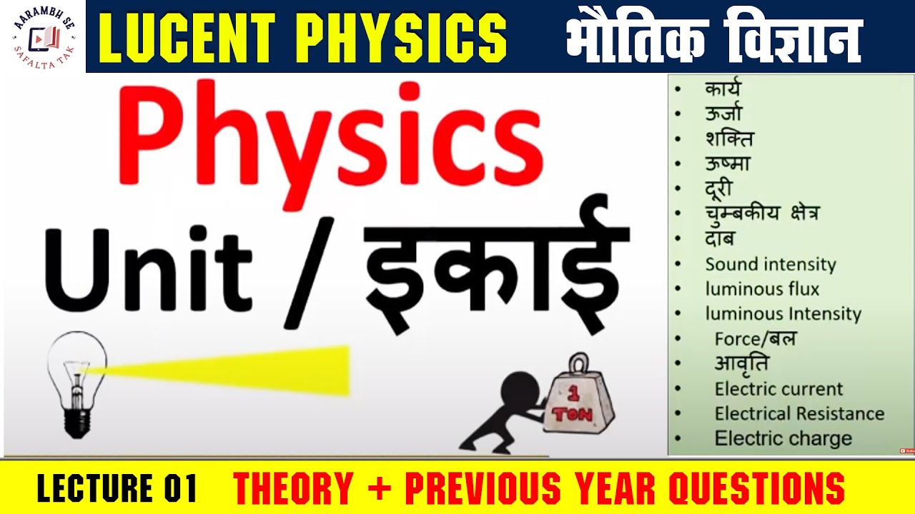 L-1 I Lucent Physics I भौतिक विज्ञान (Physics) Introduction (मात्रक) Unit | - YouTube