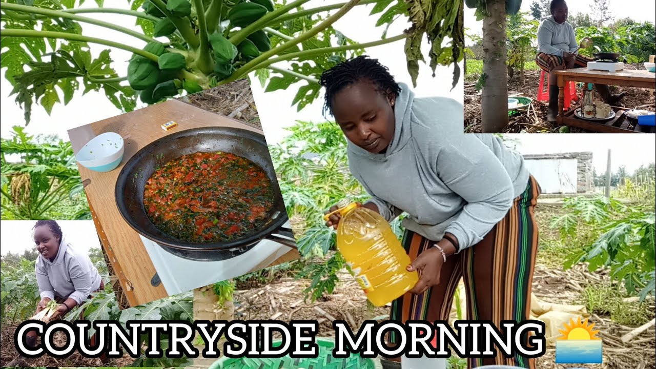 COUNTRYSIDE MORNING 🌅 DELICIOUS Village Breakfast in GARDEN - YouTube