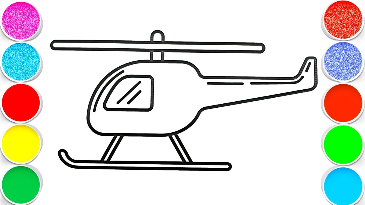 How to Paint a Helicopter Step by Step for Kids - YouTube