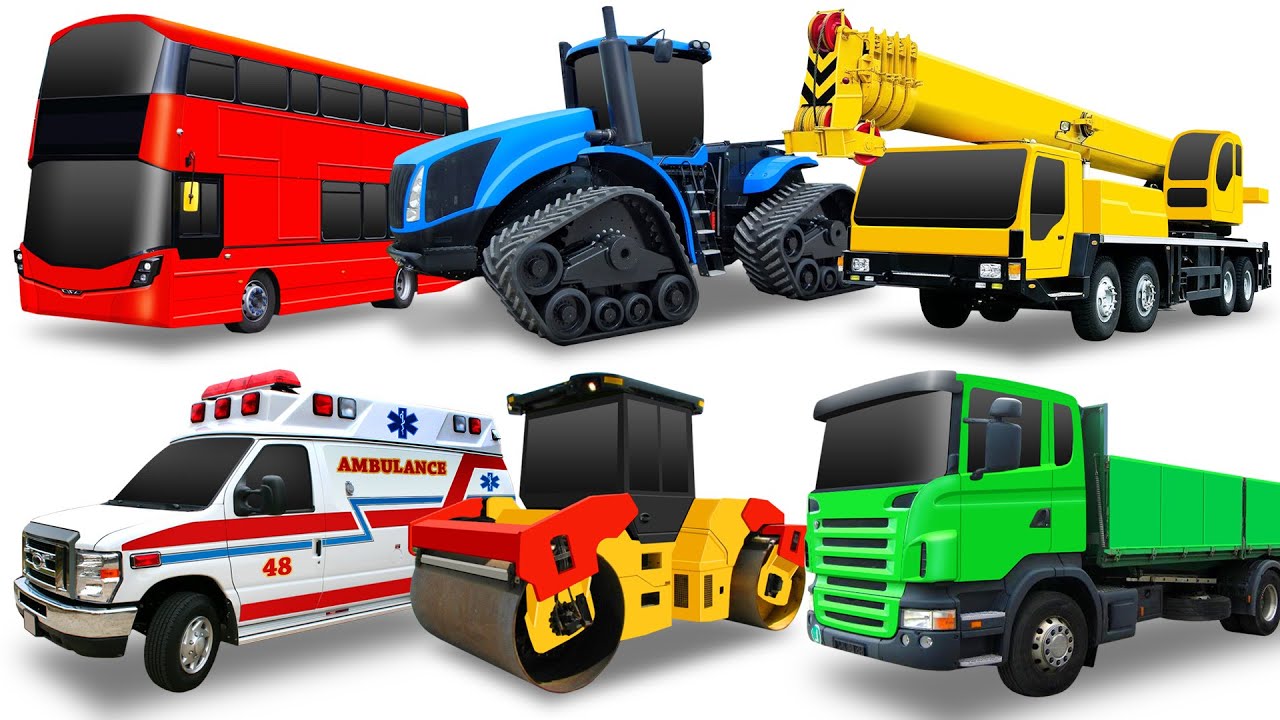 Learning Street Vehicles for Kids. Cars and Trucks: ambulance, dump ...
