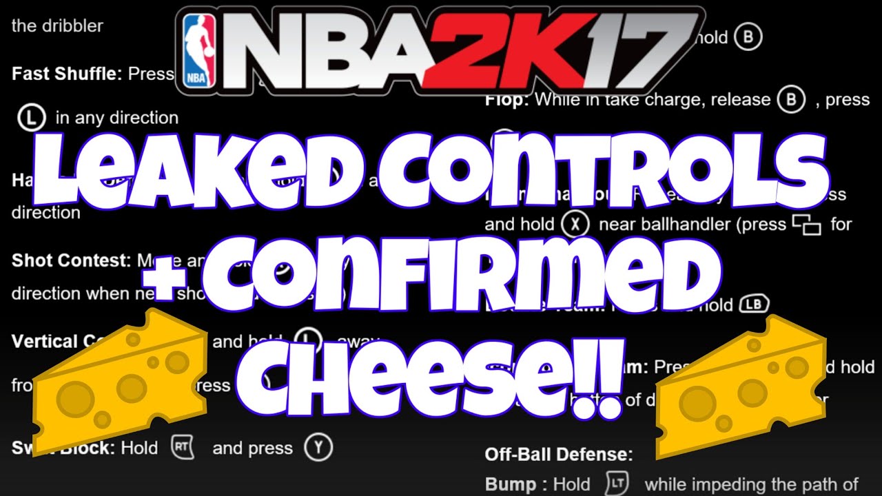 NBA 2K17 CONFIRMED CHEESE!! All Controls LEAKED! - YouTube