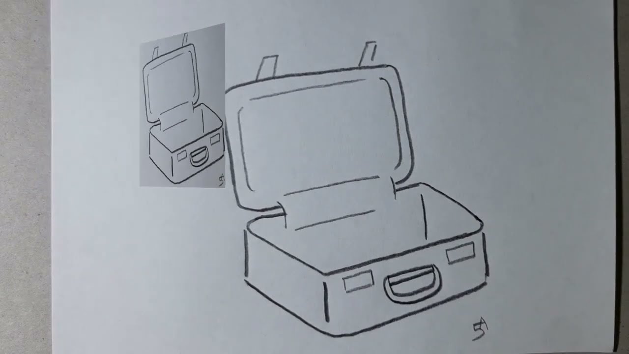 Como desenhar uma MALA ABERTA - YouTube