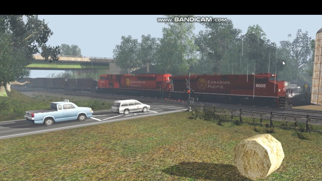 TRS19 CP coal train with KCS DPU - YouTube