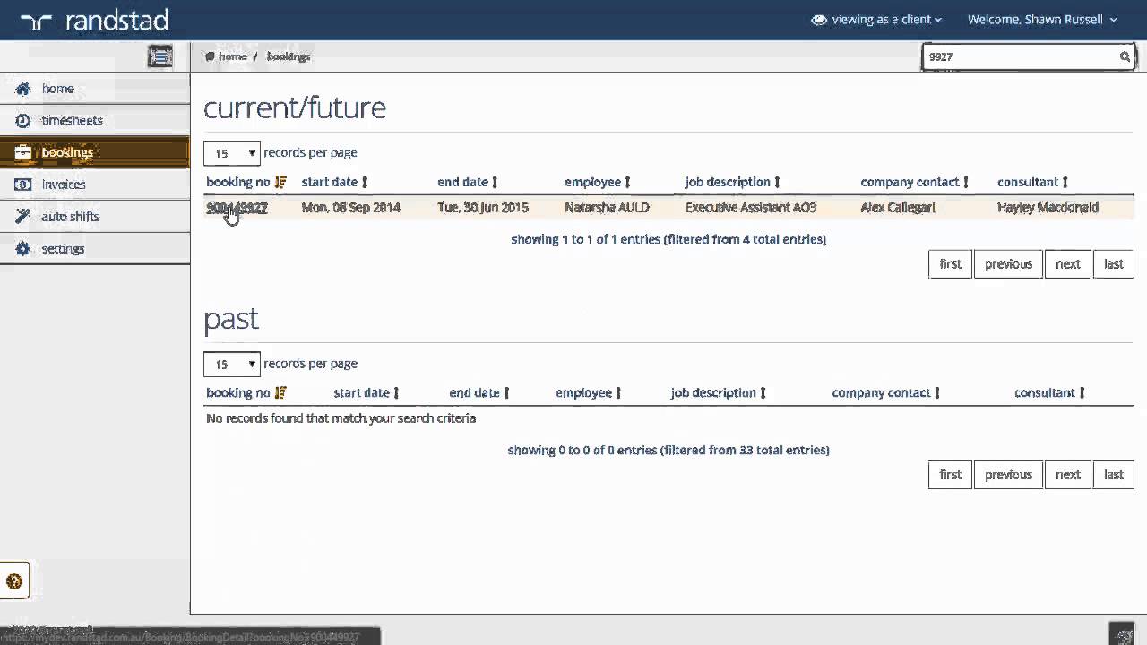 my randstad client module 4 - bookings v1.0 - YouTube