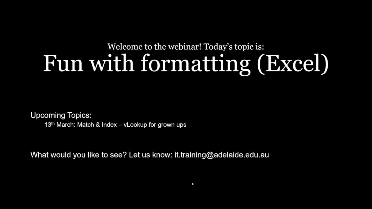 MS Office Webinar - Fun with Formatting - YouTube