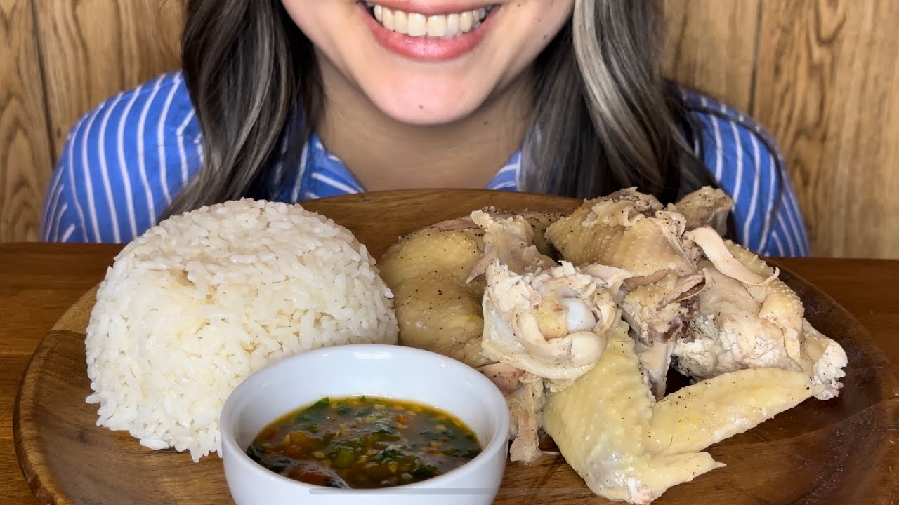 Boiled Chicken w/ Rice & Spicy Tomatoes Dip ~ Traditional Food - YouTube