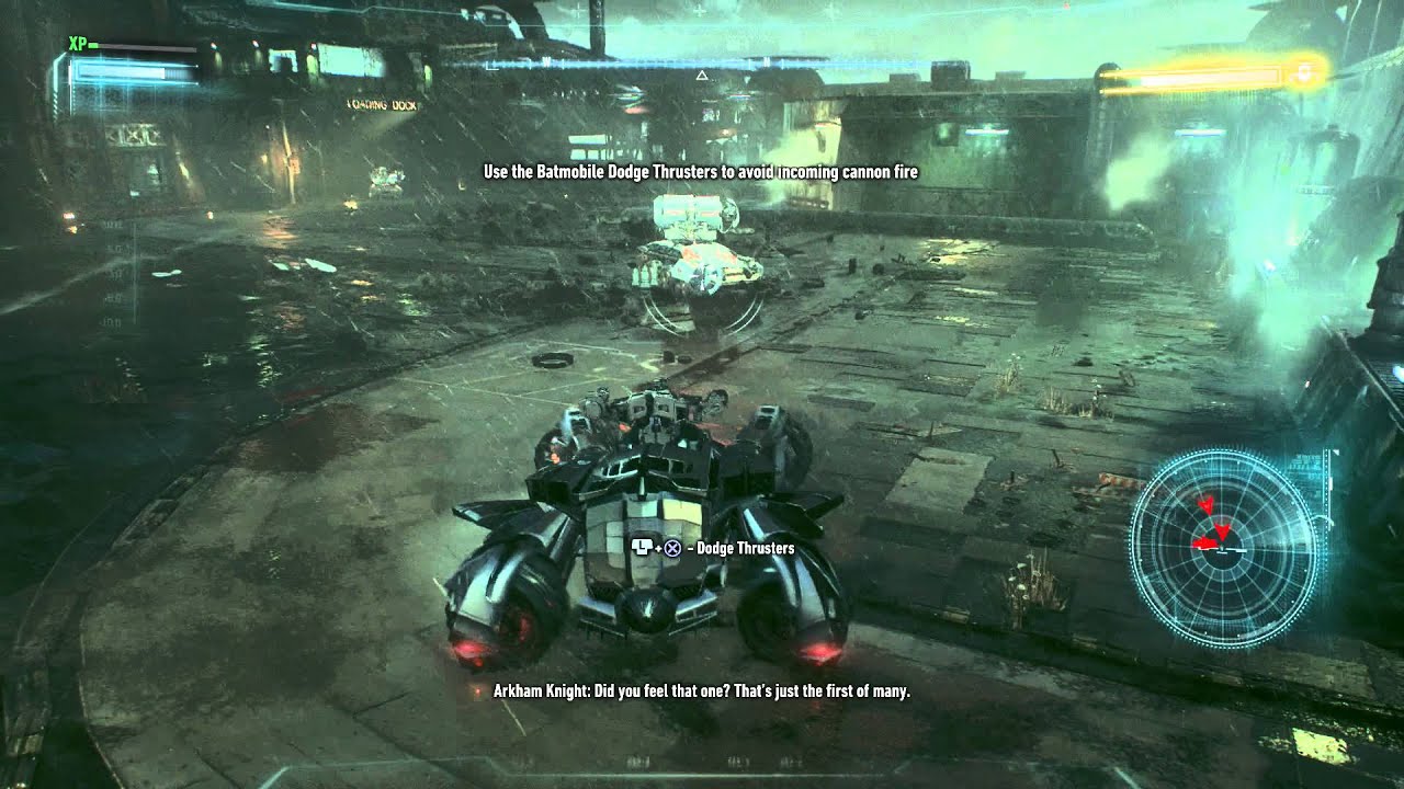 Batman Arkham Knight Batmobile's Vulcan Gun to shoot Down incoming ...