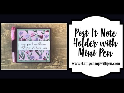 Post It Note Holder with Mini Pen - YouTube