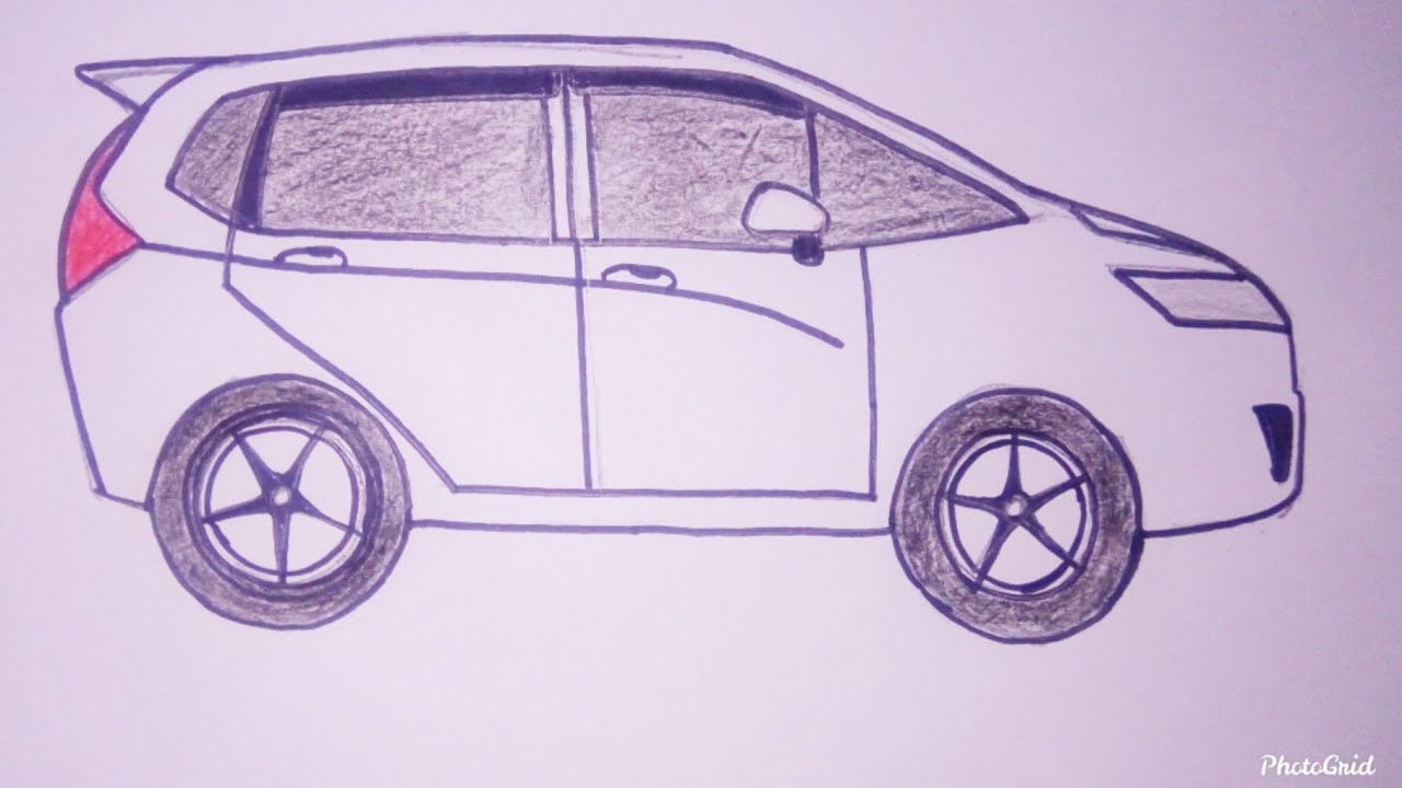 Cara Mudah Menggambar Mobil Honda Jazz | Tutorial Indonesia - YouTube