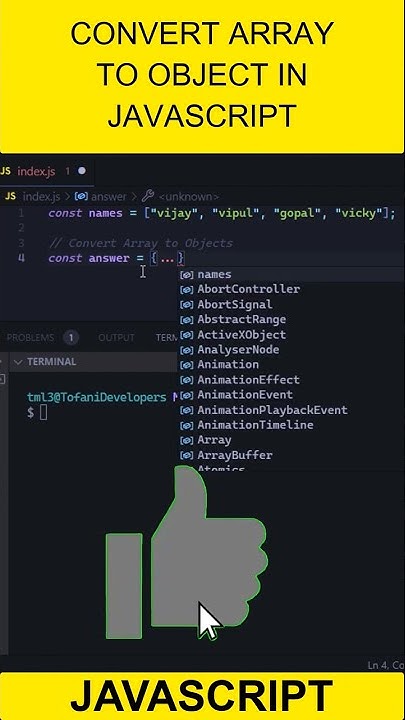 convert array to object in javascript 🔥 #shorts #javascript #tricks #programming - YouTube
