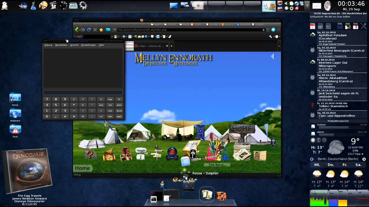 ubuntu 3D Desktop Cube KDE Compiz Fusion CairoDock - YouTube