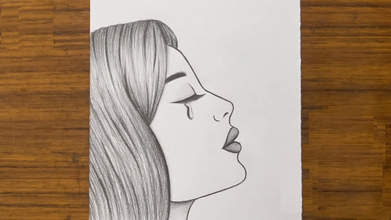 Como desenhar uma menina triste chorando || Desenho de menina chorando ...