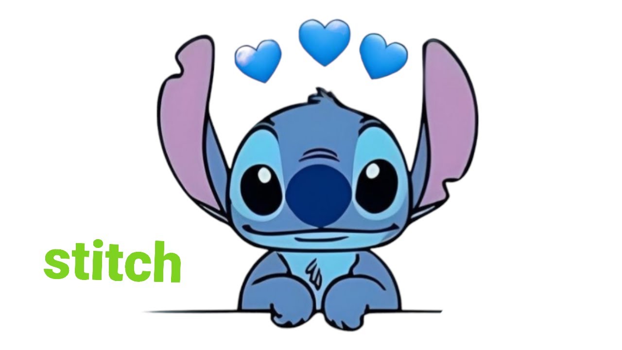 Draw a cute Stitch and color it - YouTube