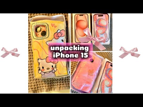 UNPACKING PAPER iPhone 15 + CASE🎀🎀 - YouTube