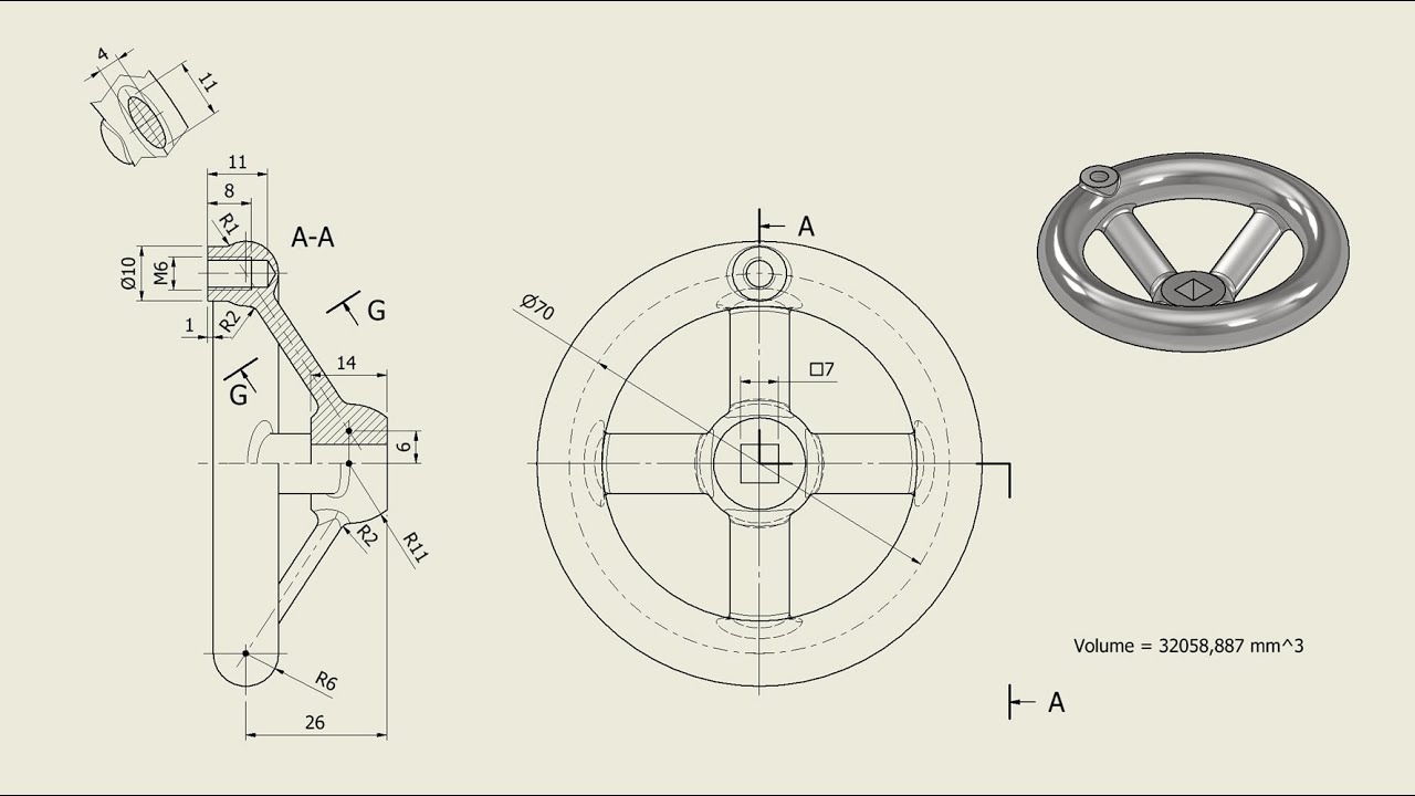 Tutorial Inventor - 289 HAND WHEEL - YouTube