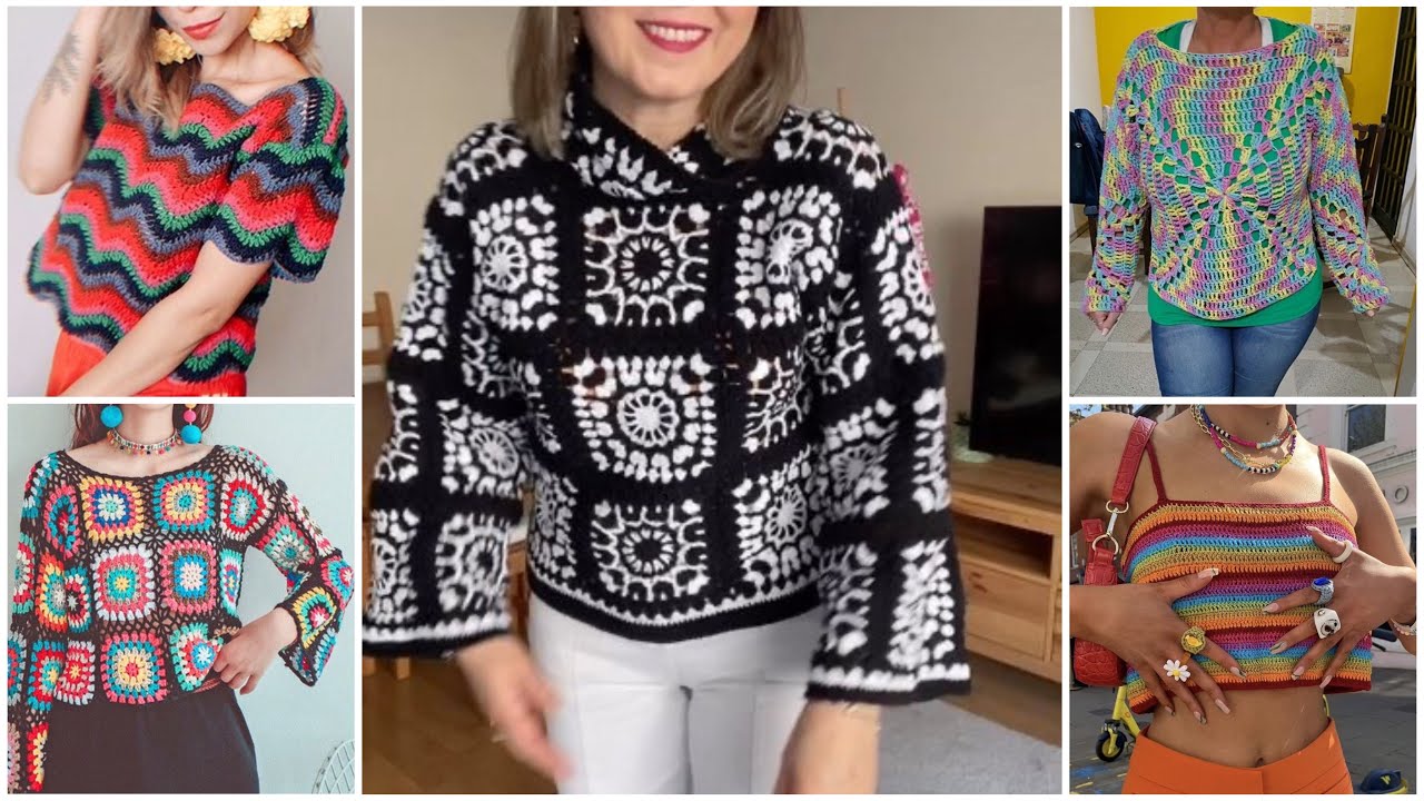 Gorgeous crochet cotton yarn top/crop top/tunic top design ideas for ...