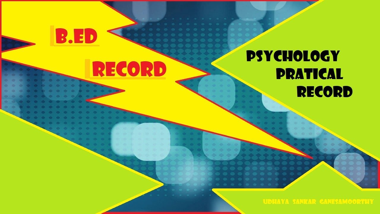 B.Ed psychology practical record - YouTube