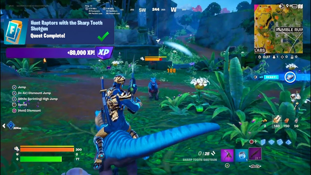 Fortnite - Hunt Raptors With The Sharp Tooth Shotgun - YouTube
