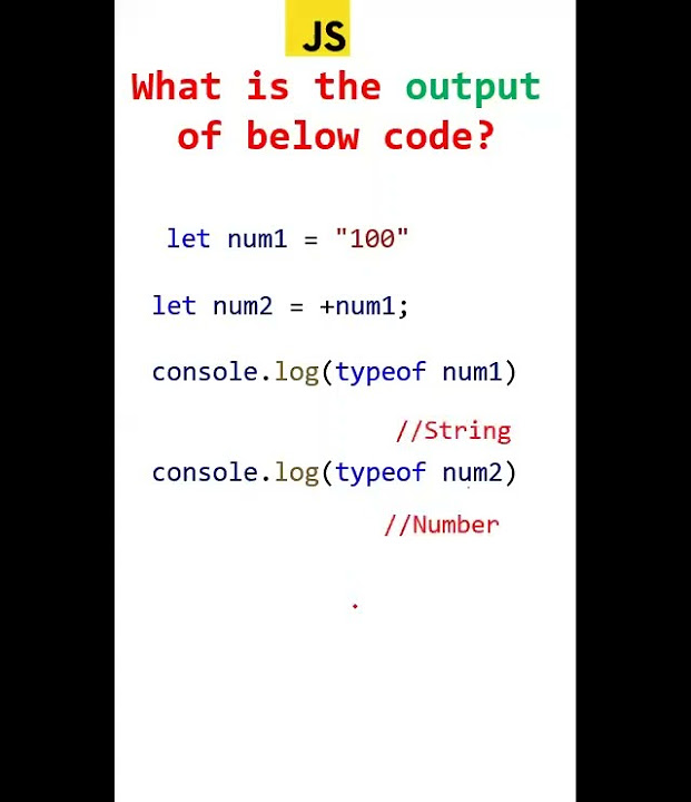 Data Types In Javascript Type Of Operator In Javscript Javscript Interview Questions