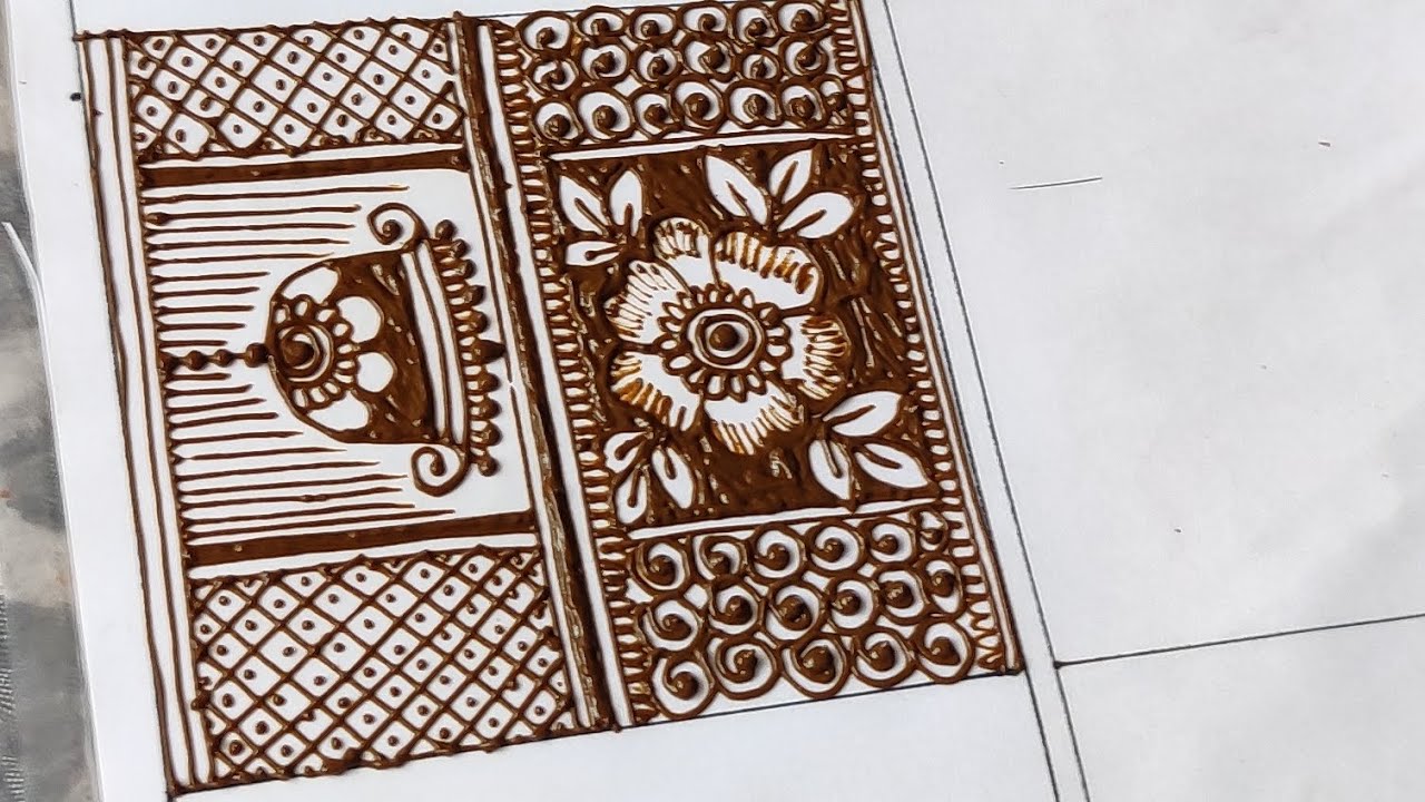 Bridal mehndi border design - YouTube