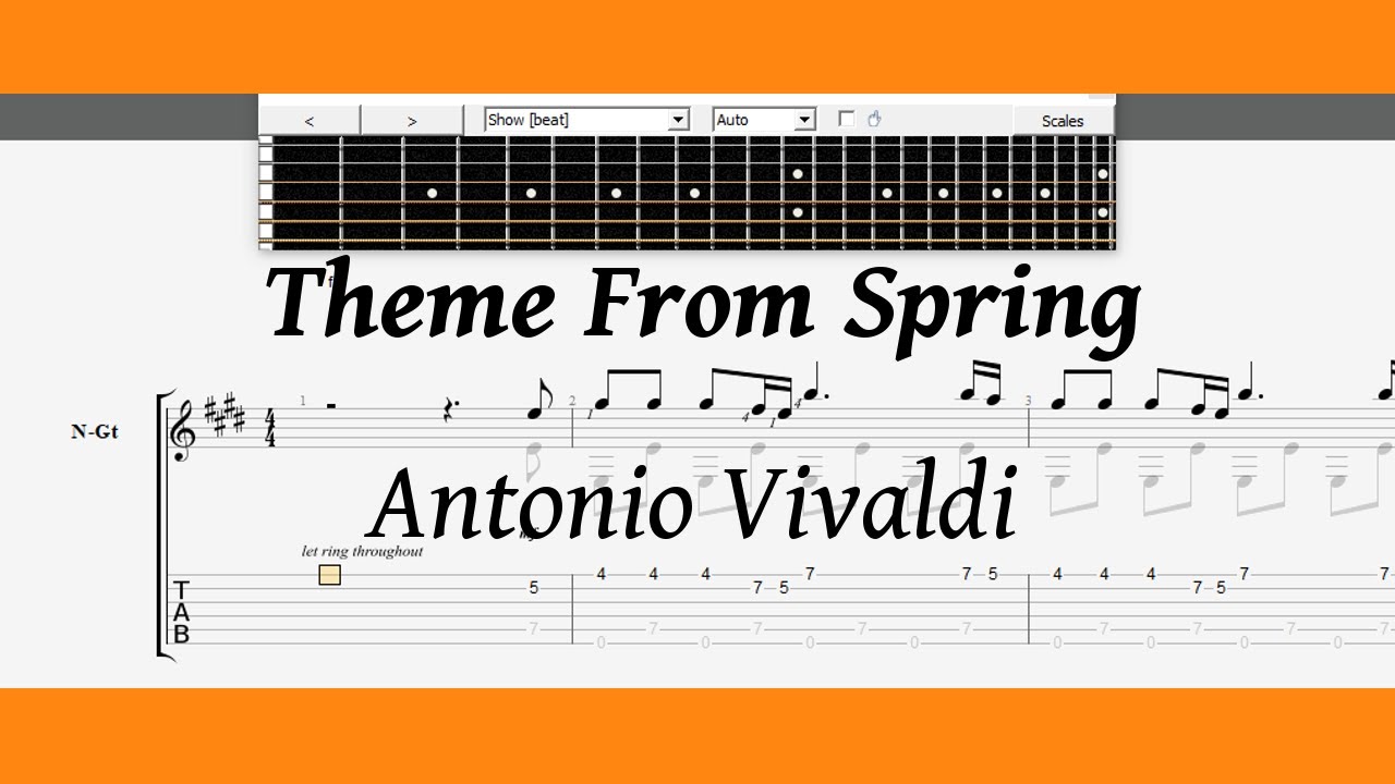 Theme From Spring - Antonio Vivaldi ( 1721 ) - Guitar TAB - YouTube