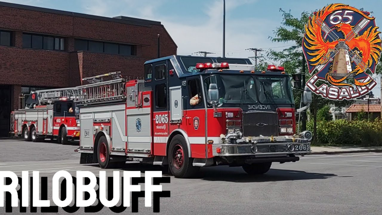 Montreal Fire Department [MFD-SIM] Pumpers 265 & 2065 and Ladder 465 ...