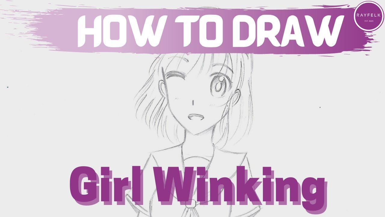 Anime School Girl Winking | Pencil Drawing - YouTube