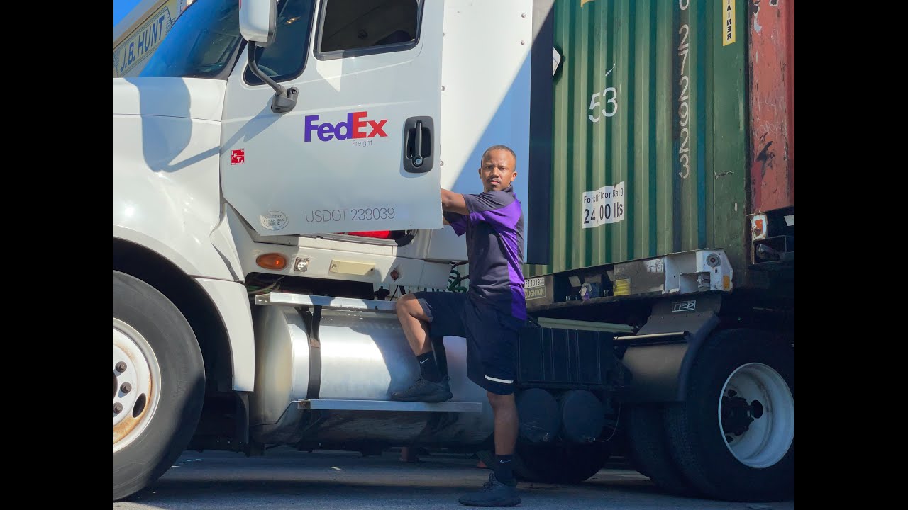 FedEx Freight Line Haul Day Rail Yard Run *Tire blowout/traffic delay ...