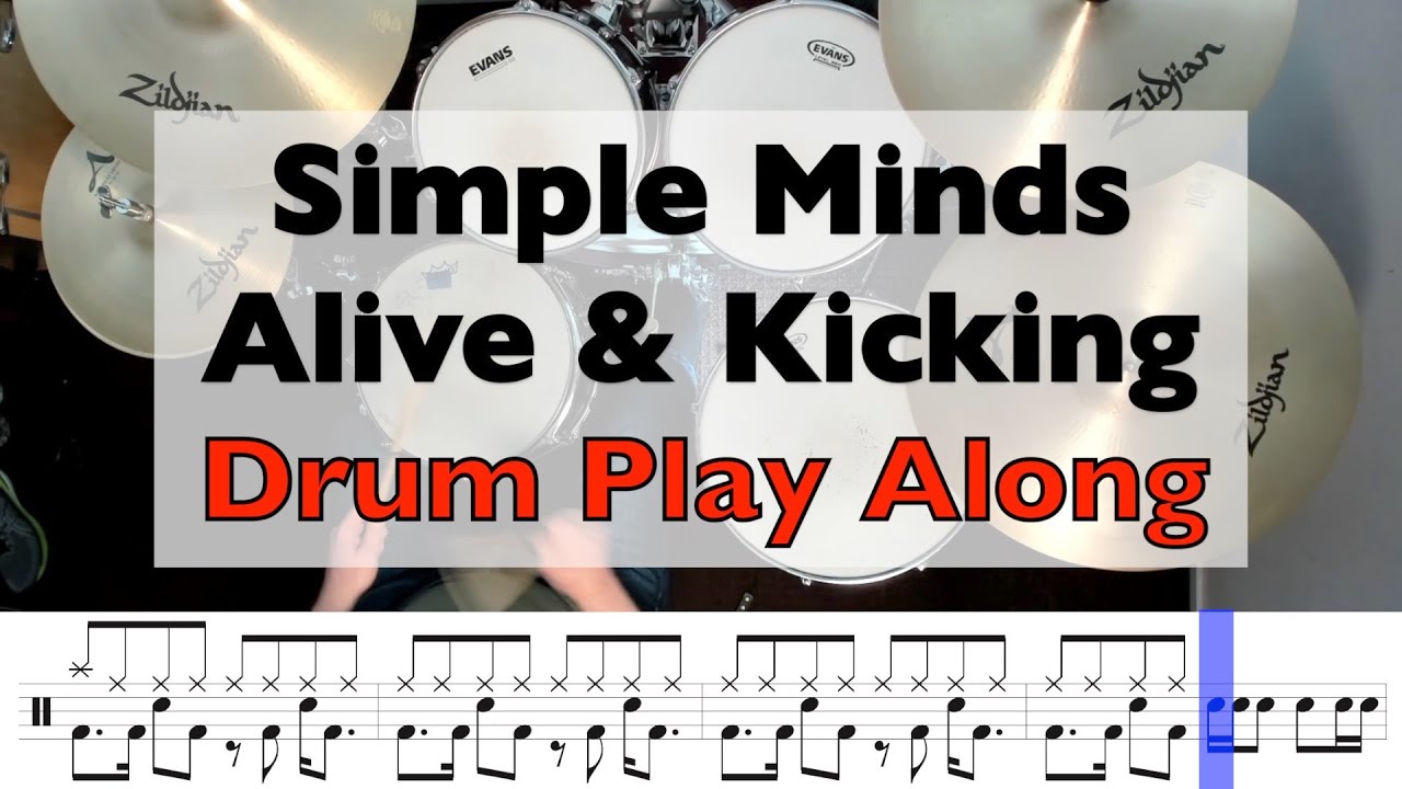 How to play Alive & Kicking by Simple Minds on the drums - YouTube