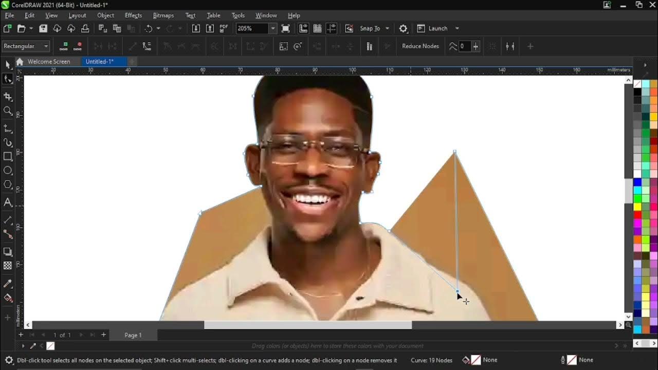 HOW TO REMOVE PHOTO BACKGROUND IN COREL DRAW USING THE SHAPE TOOL - YouTube