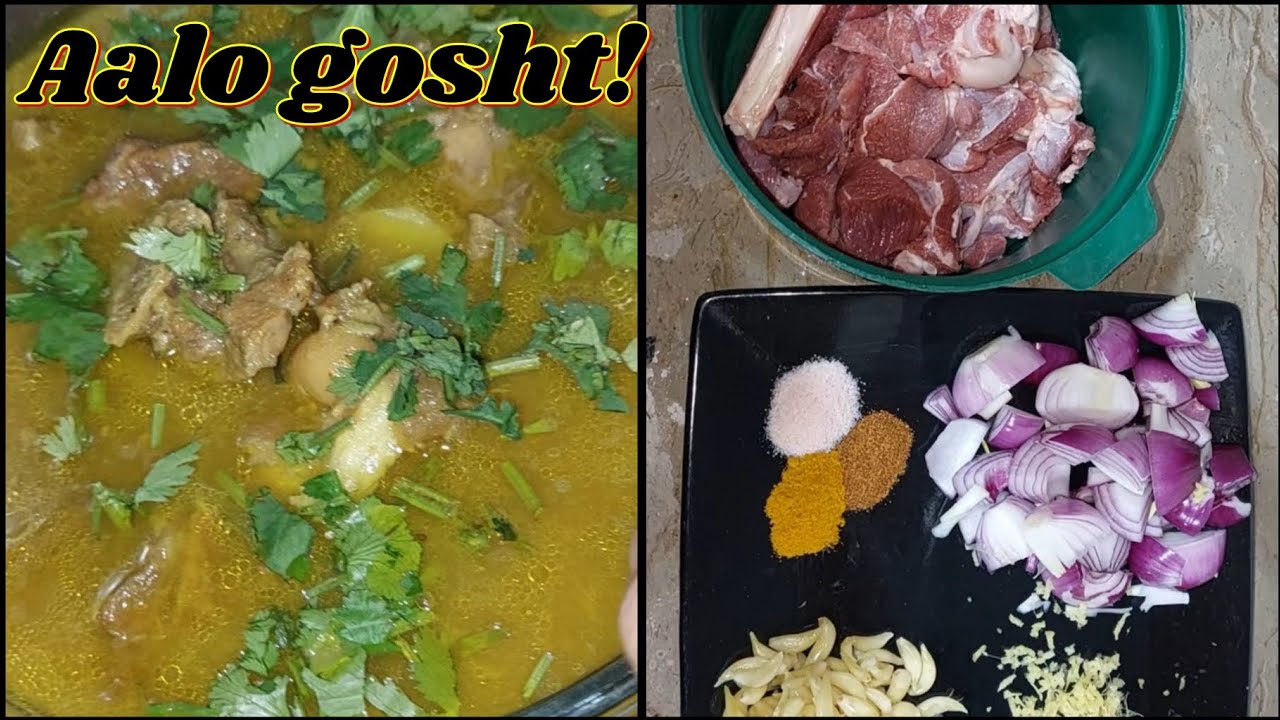 Aalo gosht recipe_by kashmiri khabay - YouTube