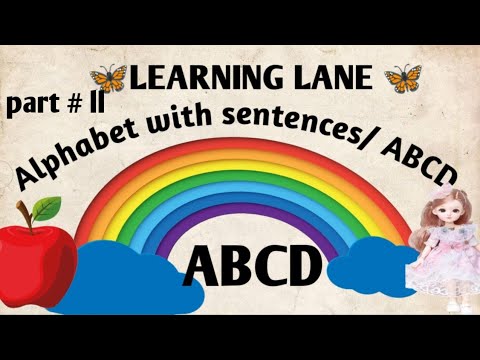 ABCD/ Alphabet with sentences/ part# ll/simple sentence#Learning lane ...