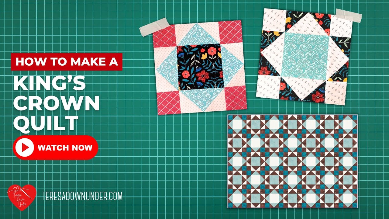 How to make a Kings crown quilt video tutorial - YouTube